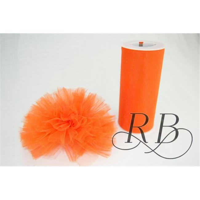Ribbon Bazaar Gala Sparkle Tulle 6 inch Orange 25 yards 100% Polyester ...