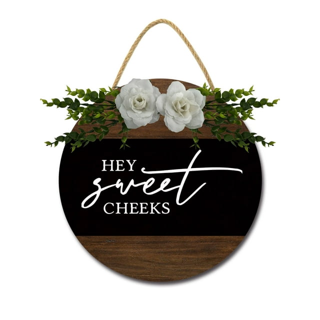 Eveokoki Hey Sweet Cheeks Signs for Bathroom Decor- Modern Farmhouse ...