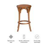 Linon Rae 24" Wood Backless Counter Stool in Brown - Walmart.com