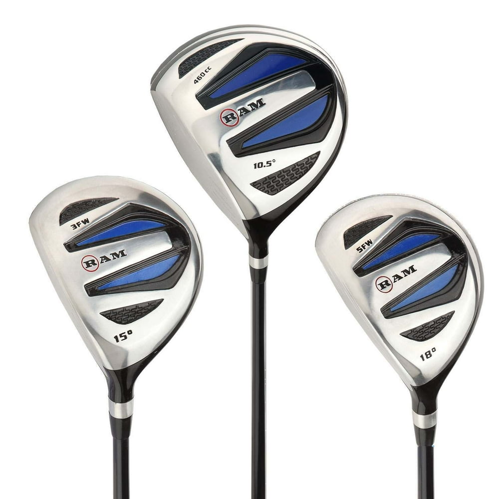 Ram Golf EZ3 Mens Wood Set - Graphite Driver, 3 & 5 Wood Lefty - w ...