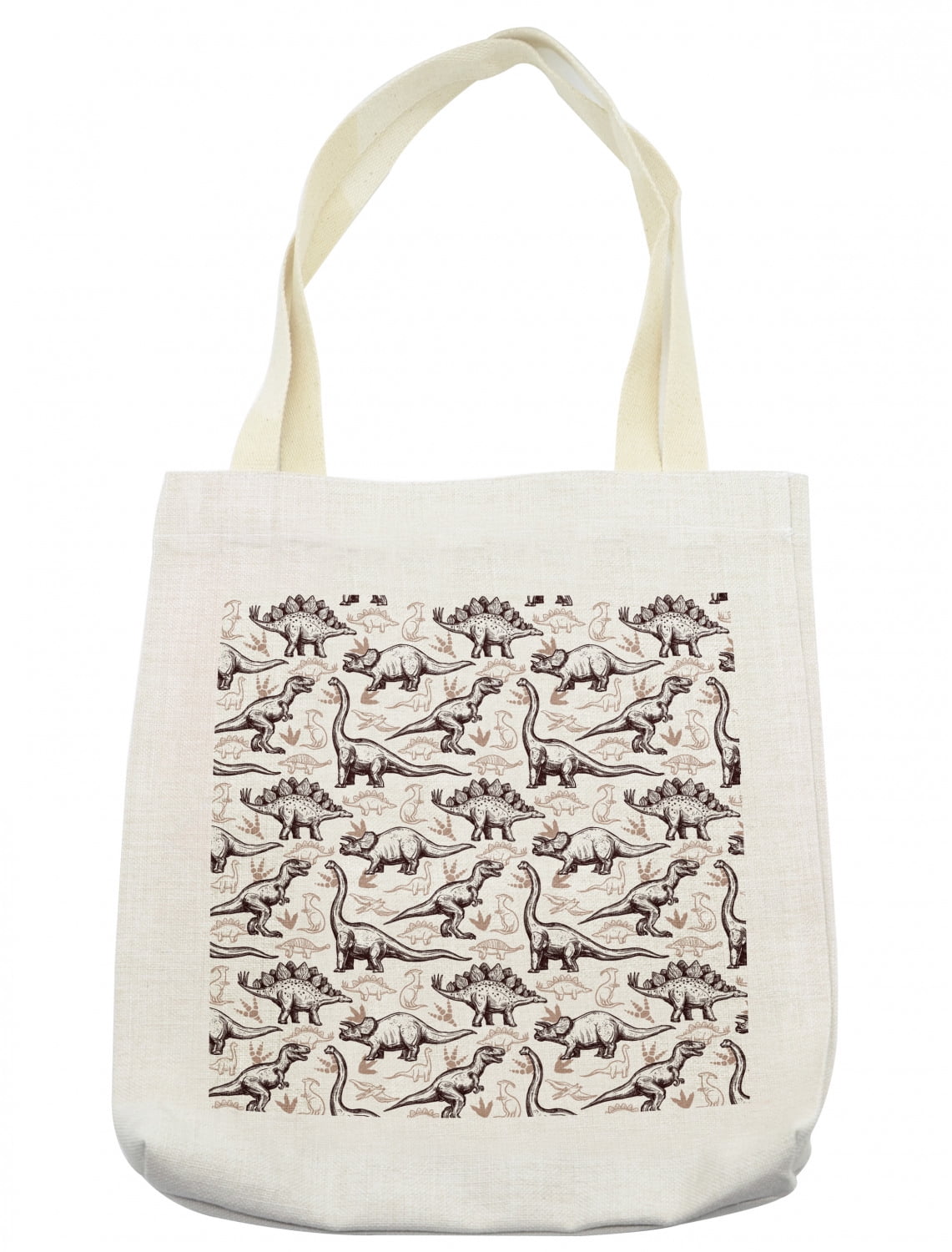 Reptile Tote Bag, Magnificent Reptiles with Footprints Doodle Art ...