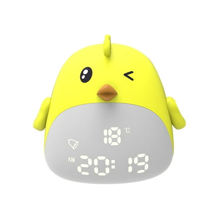Powstro Cute Chick Alarm Clock Small Digital Girls Night Light Clock ...
