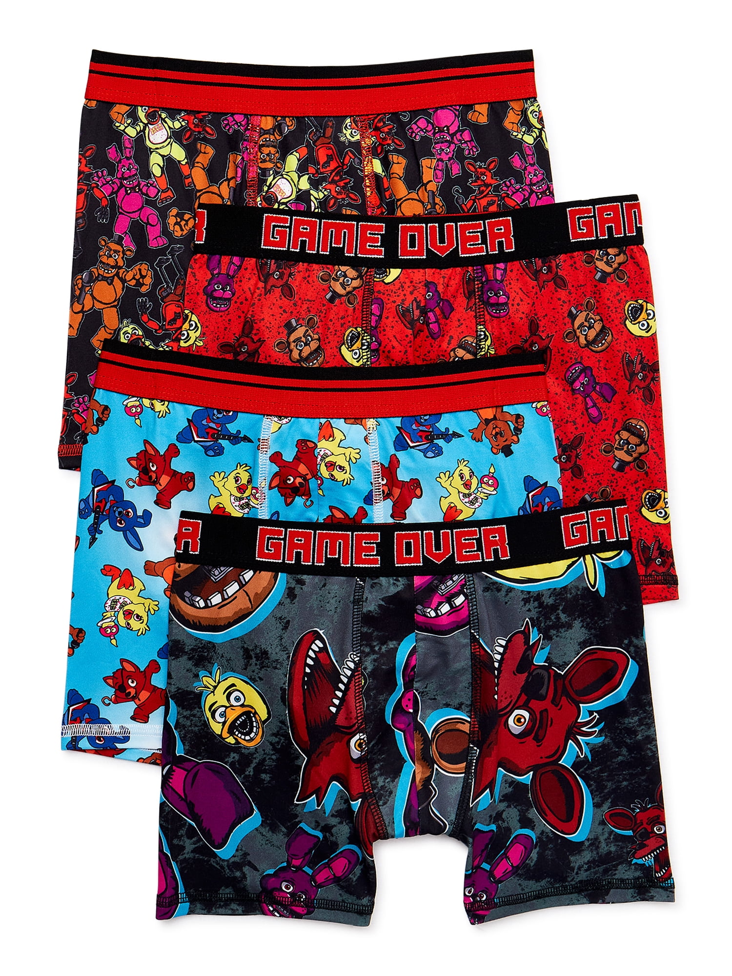 Five Nights at Freddy's Boys All Over Print Boxer Briefs Underwear, 4 ...