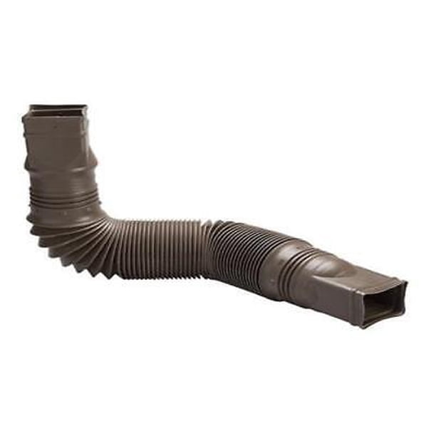 Amerimax Flex-A-Spout Brown Vinyl Downspout Extension 55 L x 4.5 H x 4. ...
