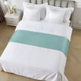 Bed Runner Teal Organic Texture Bedding Scarves Soft Decorative Bed ...