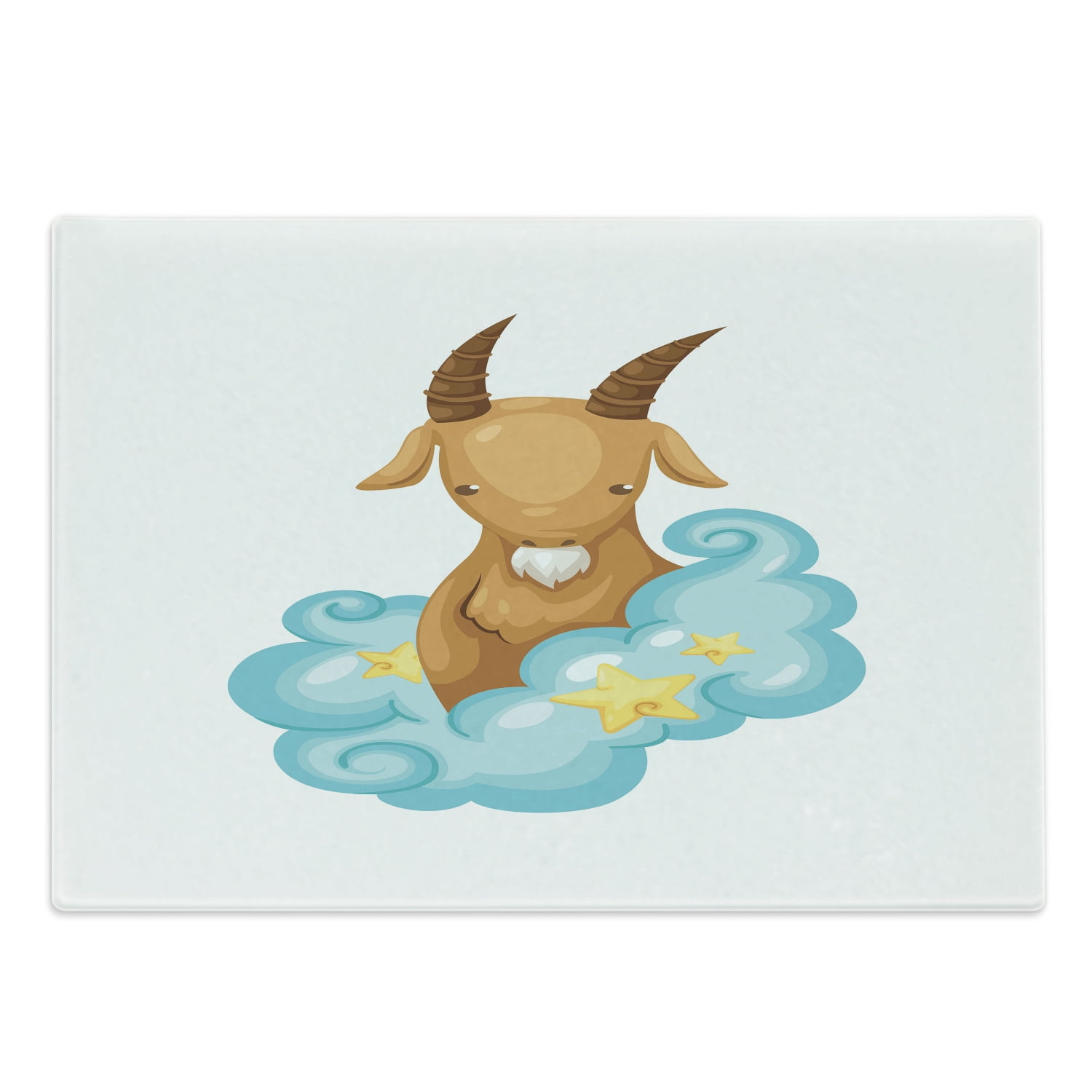 Zodiac Capricorn Cutting Board, Astrology Themed Cartoon Goat with ...