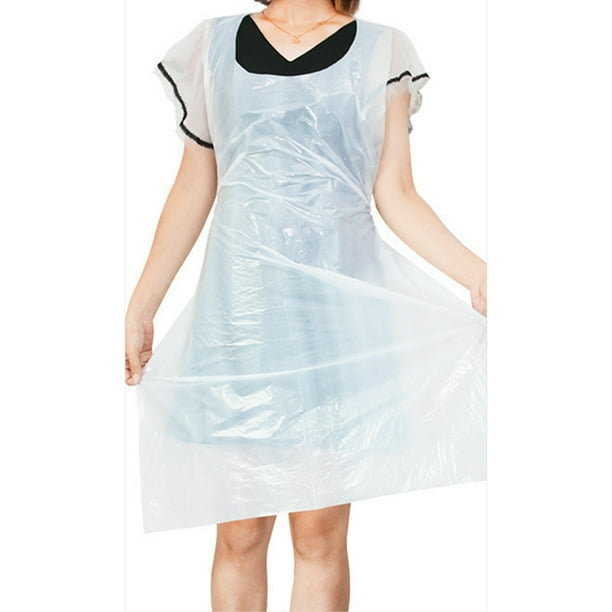 Smilepp 100pieces Easy To Wear Plastic Apron Personal Care Routine At ...