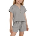 breaise Girls Henley 2 Piece Short Sets Summer 2026 Lounge Spring Beach ...