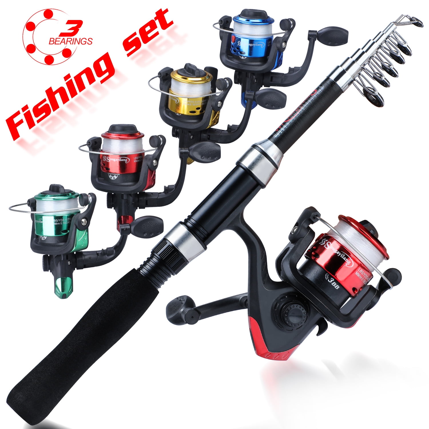 Sougayilang Kid's Fishing Rod and Reel Combo Telescopic Spinning ...