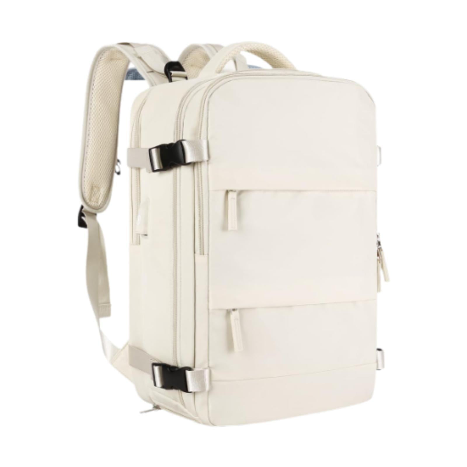 Mochila de viaje Salvador Beige con puerto de carga USB y compartimento ...