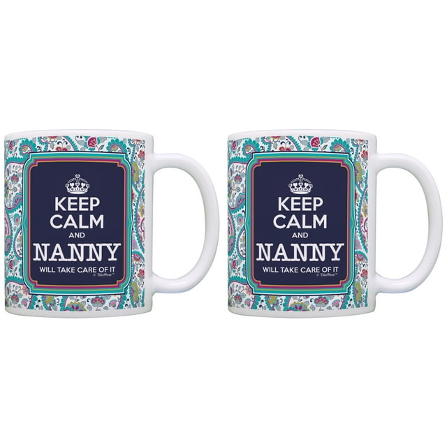 ThisWear Nanny Mug Set Keep Calm and Nanny Will Take Care of It Cups 11 ...