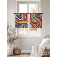 Colorful Striped Sheer Curtains for Living Room Bedroom Abstract ...