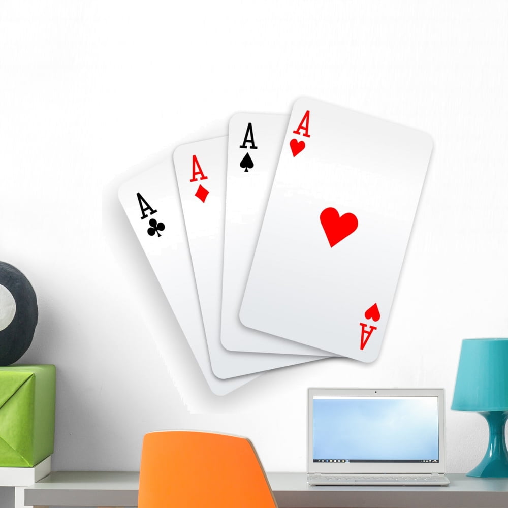 Four Aces Playing Cards Wall Decal by Wallmonkeys Peel and Stick ...