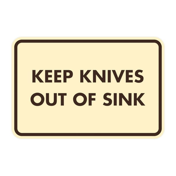Signs ByLITA Classic Framed Keep Knives Out of Sink Sign (Ivory/Dark ...