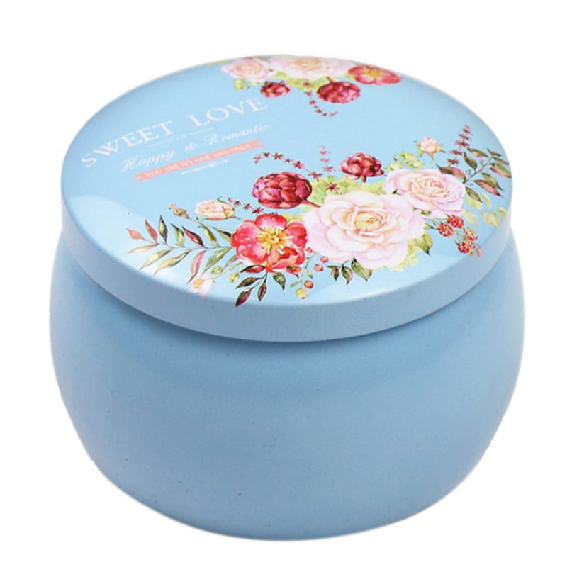Fymall Drum-shaped Candy Cookie Box Rose Tea Pot Tin Box Small Fresh ...
