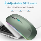 Uiosmuph Wireless Mouse LED Rechargeable Silent Computer Mouse with USB ...