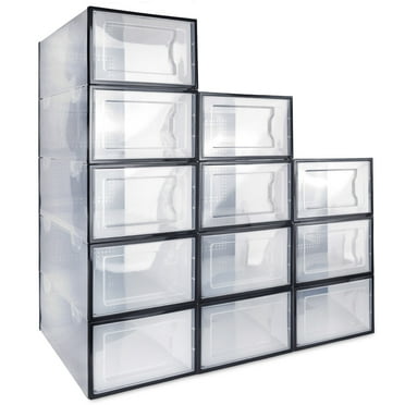 X-Large Shoe Storage Boxes,12 Pack Shoe Storage Organizer,Clear ...