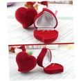 BESTYASH Red Heart Shaped Ring Box with Rose Flower Design Double Ring ...