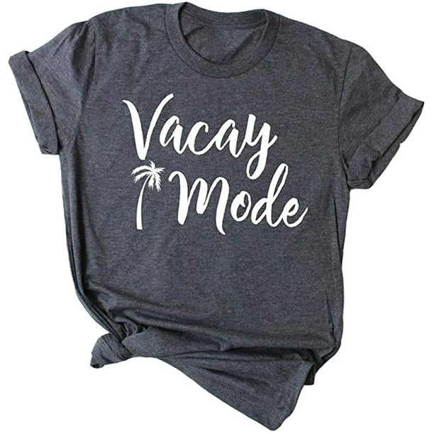 YourTops Women Vacay Mode T-Shirt Graphic T-Shirt Casual Vacay Mode ...