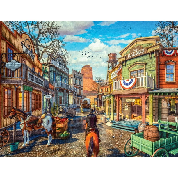 Springbok's 500 Piece Jigsaw Puzzle Old Western Town - Made in USA ...