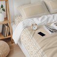 Beige Duvet Cover Set California King Size, Boho Diamond Pattern Border ...