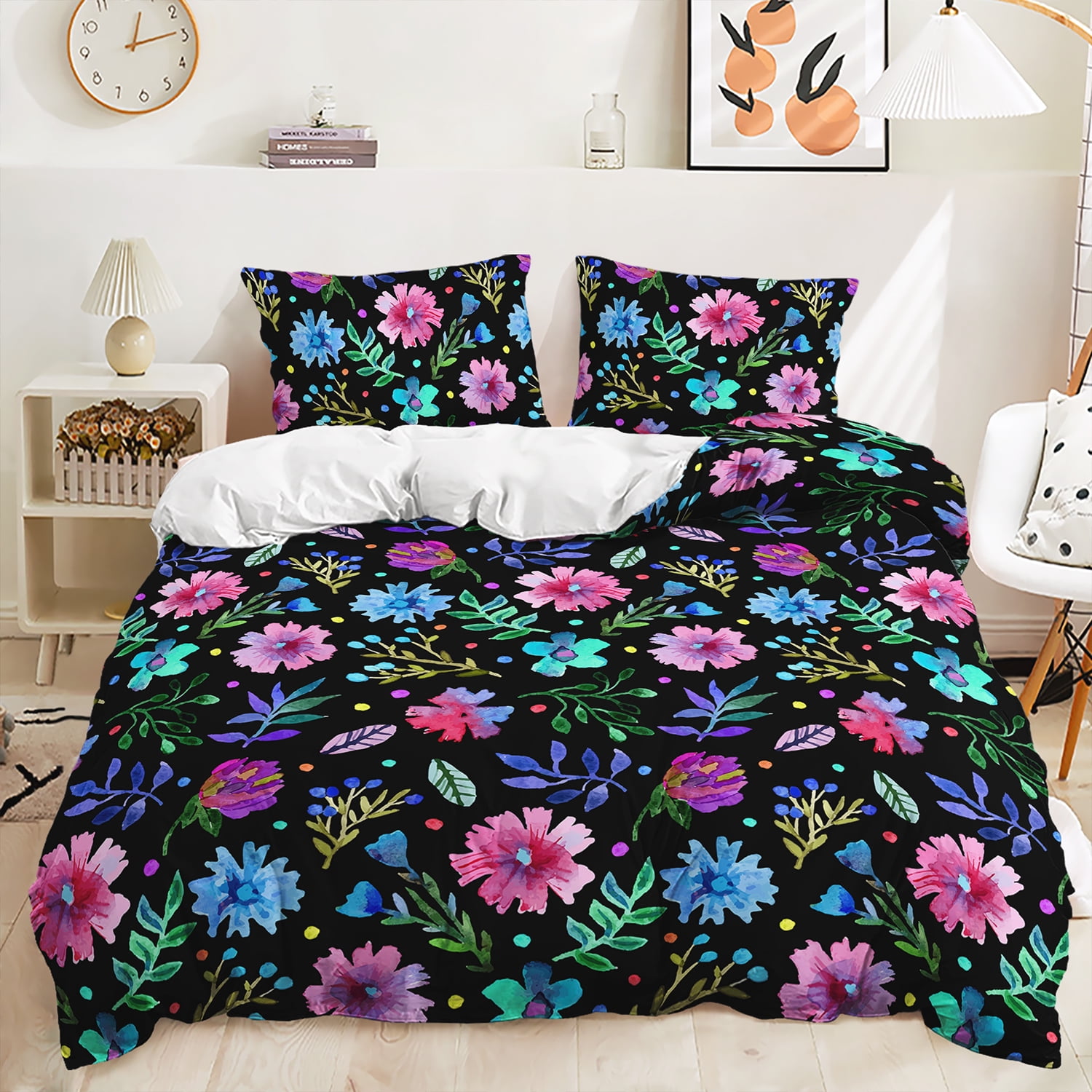 Hosima 3-Piece 3D Digital Printing Beautiful Flower Pattern Duvet cover ...