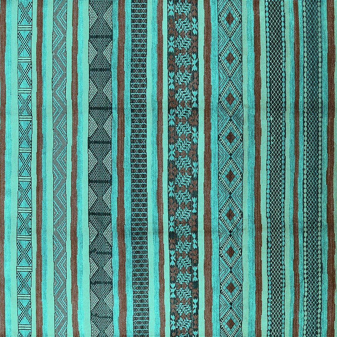 Ahgly Company Indoor Square Solid Turquoise Blue Modern Area Rugs, 6 ...