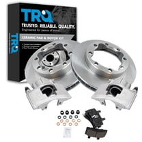 TRQ Rear Brake Pad & Rotor Kit Brake Caliper Brake Pads Brake Rotor ...