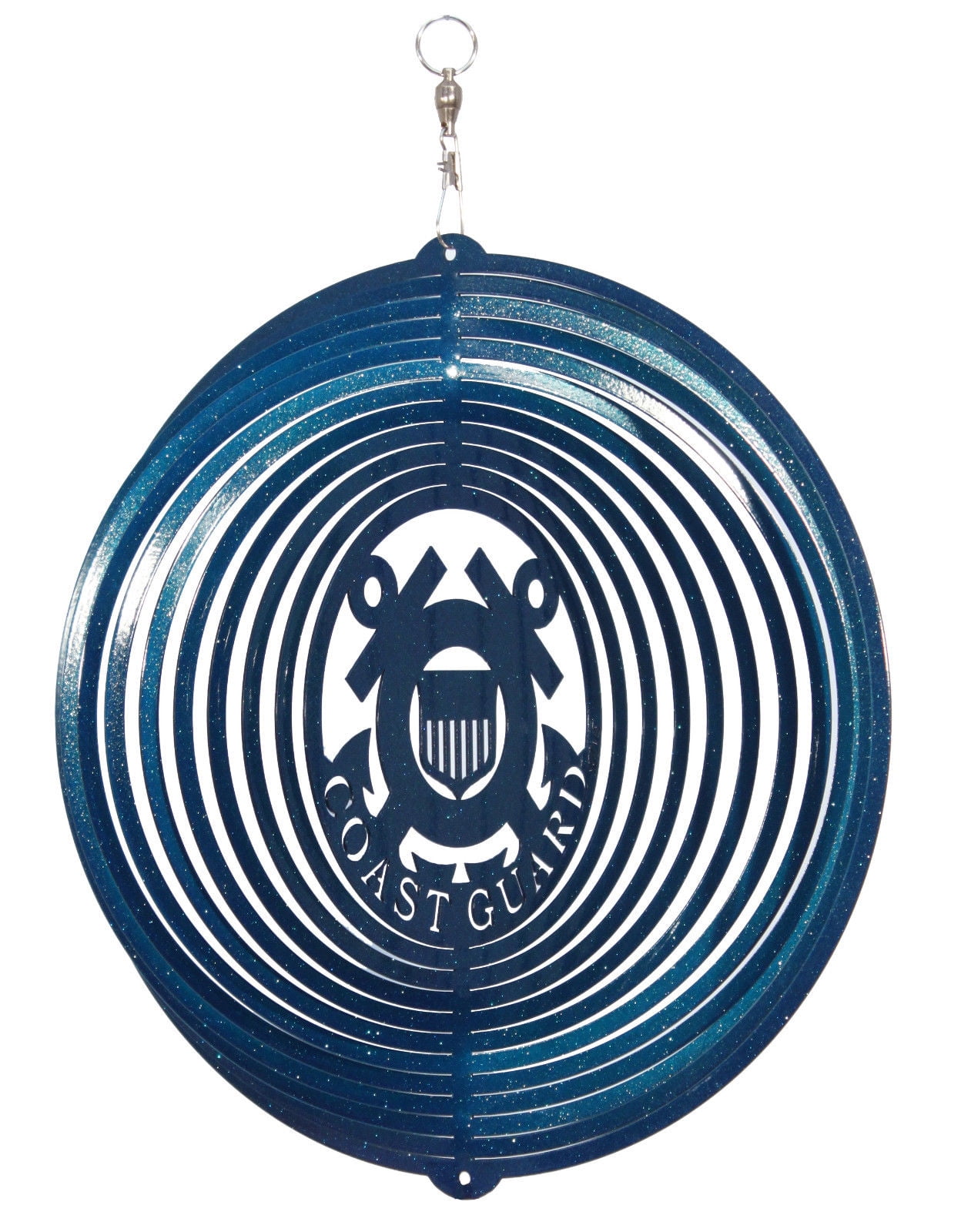 SWEN Products US MILITARY COAST GUARD CIRCLE Swirly Metal Wind Spinner ...