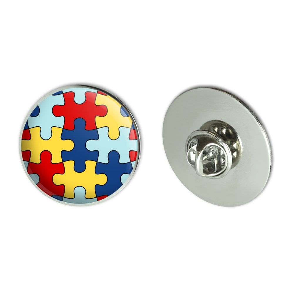 Autism Awareness Diversity Puzzle Pieces Metal 1.1" Tie Tack Hat Lapel ...