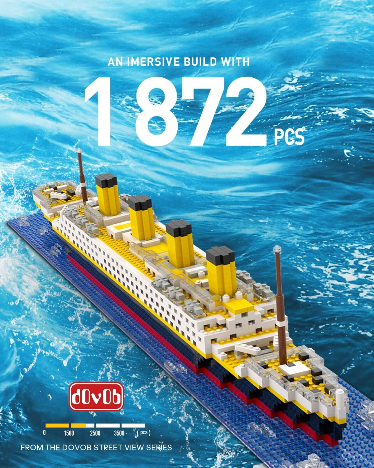 Micro Mini Blocks Titanic Model Building Set, 1878 Piece Mini Bricks ...