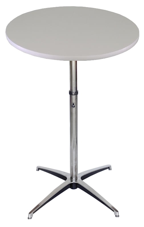 30 Inch Round White Top Adjustable Height Cocktail Table-by Banquet ...