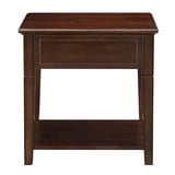 Nmkwnr Wood End Table with Bottom Shelf, Modern Beside Table for Living ...