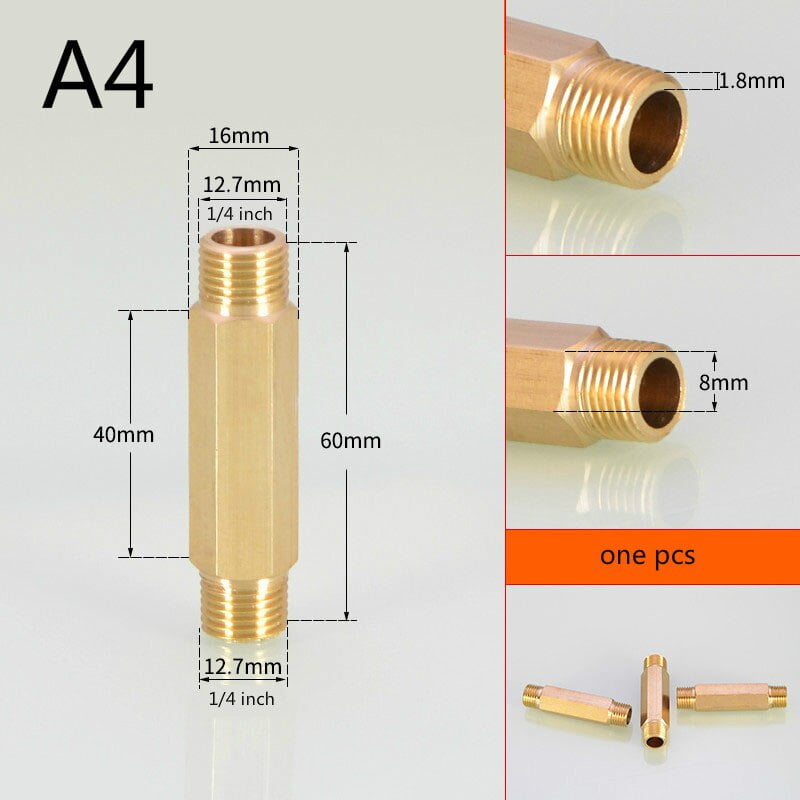 Brass pipe Fittings 1/8 inch 1/4 inch Double Male Thread Copper joints ...