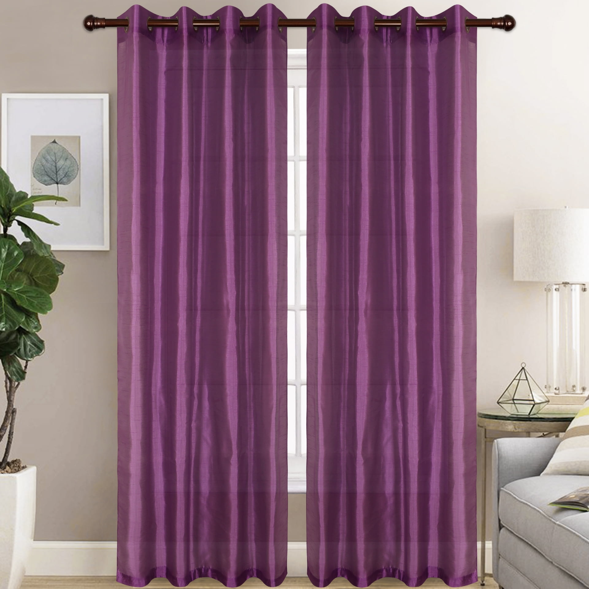 Christina Curtain (Purple) Pair - Walmart.com