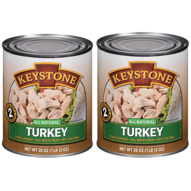 (12 Pack) Keystone All Natural Turkey 28 oz Can Emergency Survival Food ...