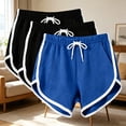 Costeam Womens 3 Piece Retro Sporty Color Block Trim Athletic Shorts ...