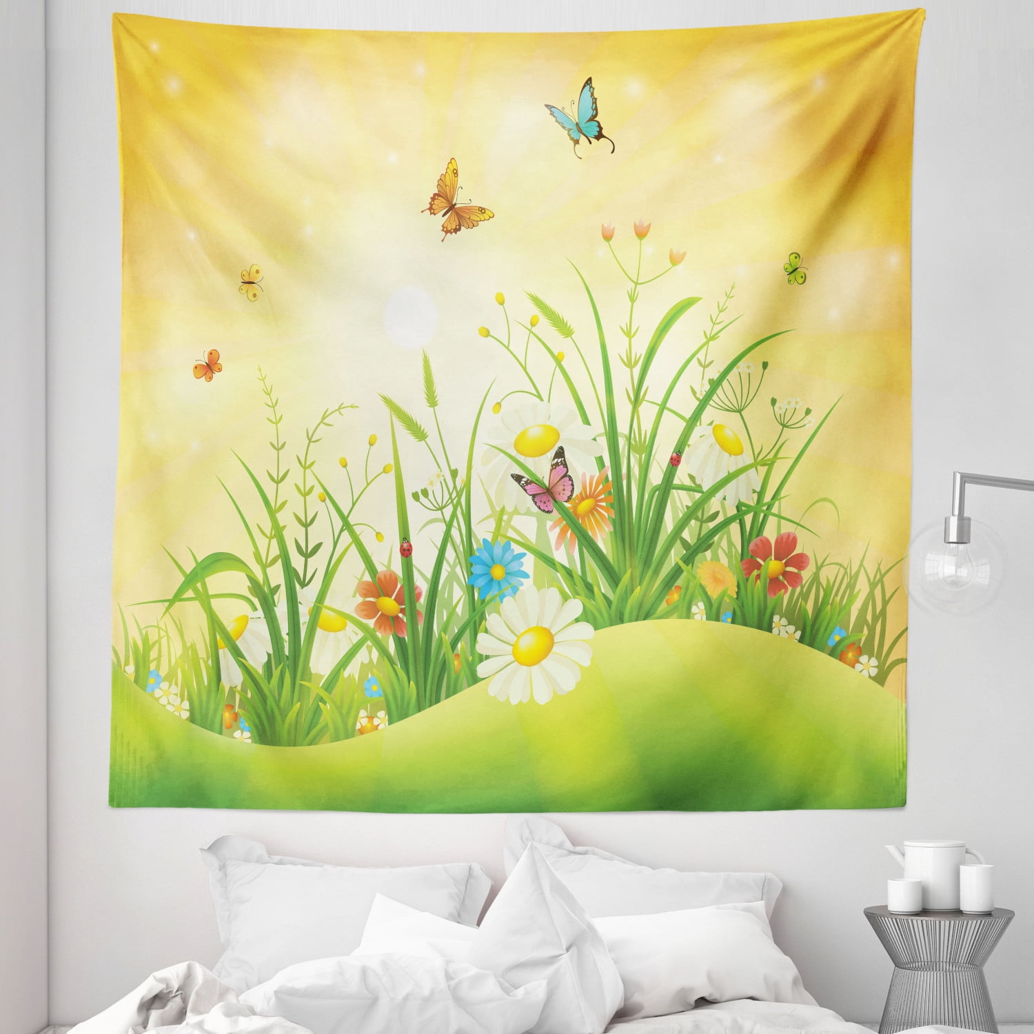 Spring Tapestry, Idyllic Scenery of Summertime Daisy and Wildflower ...