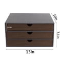 Faux Leather Desk Organizer with 3 Drawers for A4 Documents – Stackable ...