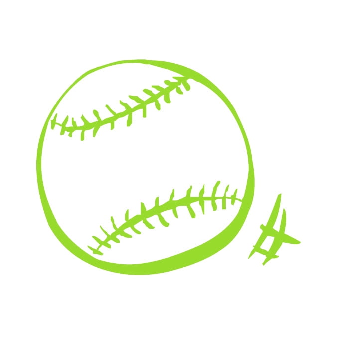 Baseball Vinyl Graphic - Small - Lime - Walmart.com