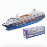 Large cruise ship Queen Mary luxury cruise passenger ship speedboat ...