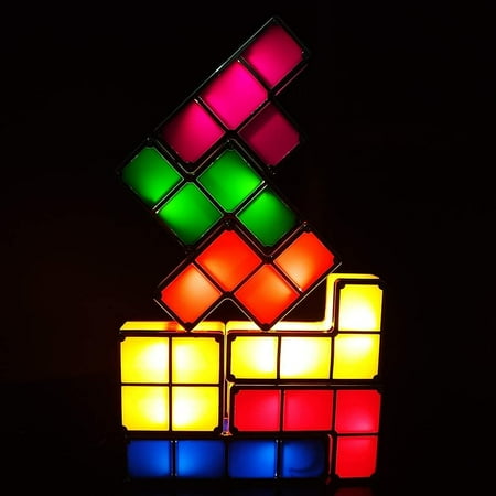 Tetris Lamp, Attoe LED Tetris Stackable Night Light 7 Colors Induction ...