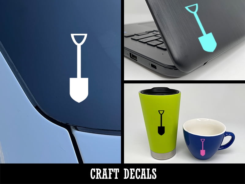 Shovel Silhouette Tools Craft Vinyl Indoor Outdoor Decal Sticker ...