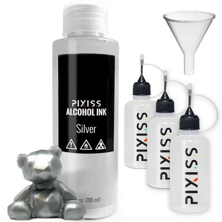 Silver Alcohol Ink for Resin - Metallic Alcohol Ink Silver Color 4 ...