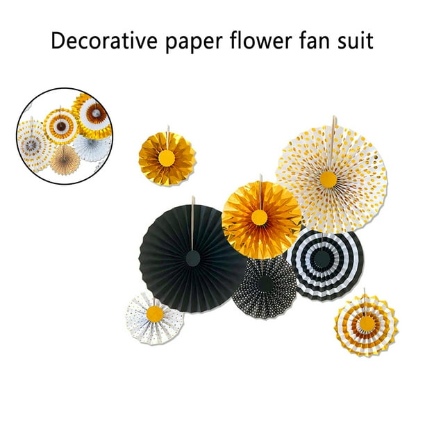 8 Pieces Foldable Fan Festival Wall Portable Art Craft DIY Hanging ...