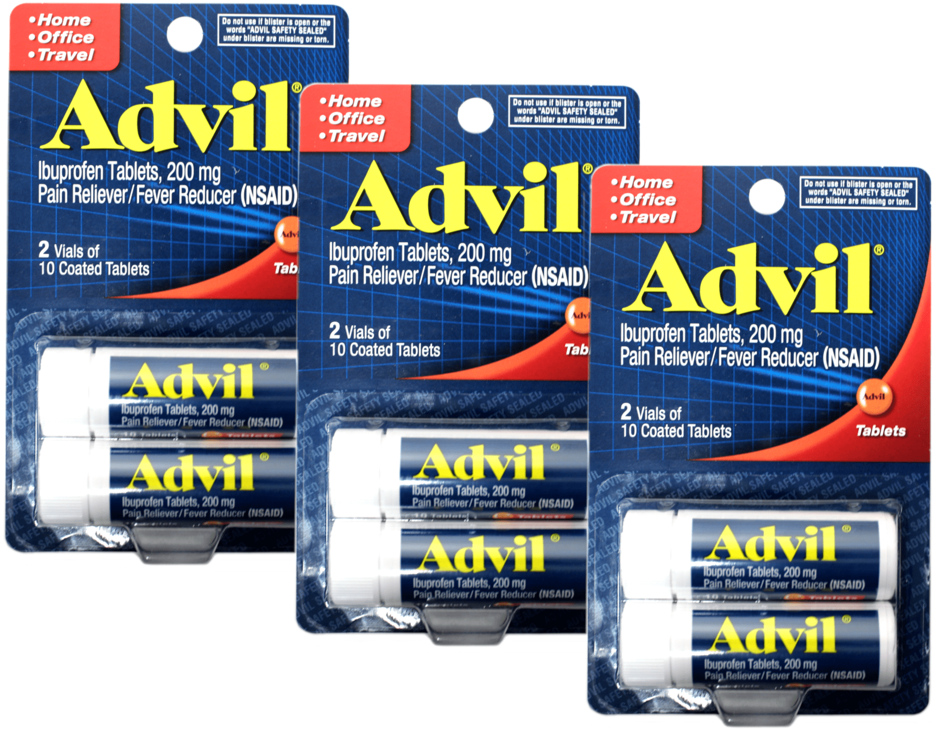 Advil Coated Tablets Pain Reliever and Fever Reducer, Ibuprofen 200mg ...