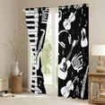 Feelyou Piano Guitar Blackout Curtains Set of 2 (52x84 Each), Pop Music ...