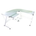 Ktaxon L-Shape Corner Computer Desk PC Glass Laptop Study Table ...