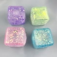 Warkul Squeeze Fidget Toy Soft TPR Quick Recovery Sequins Square Cube ...