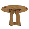 47" Spiced Round Dining Table, Farmhouse Oak MDF Circle Table - 300lb ...